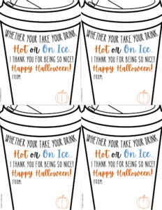 Free Halloween Printable Coffee Gift Card Customizable Tags – Purely ...