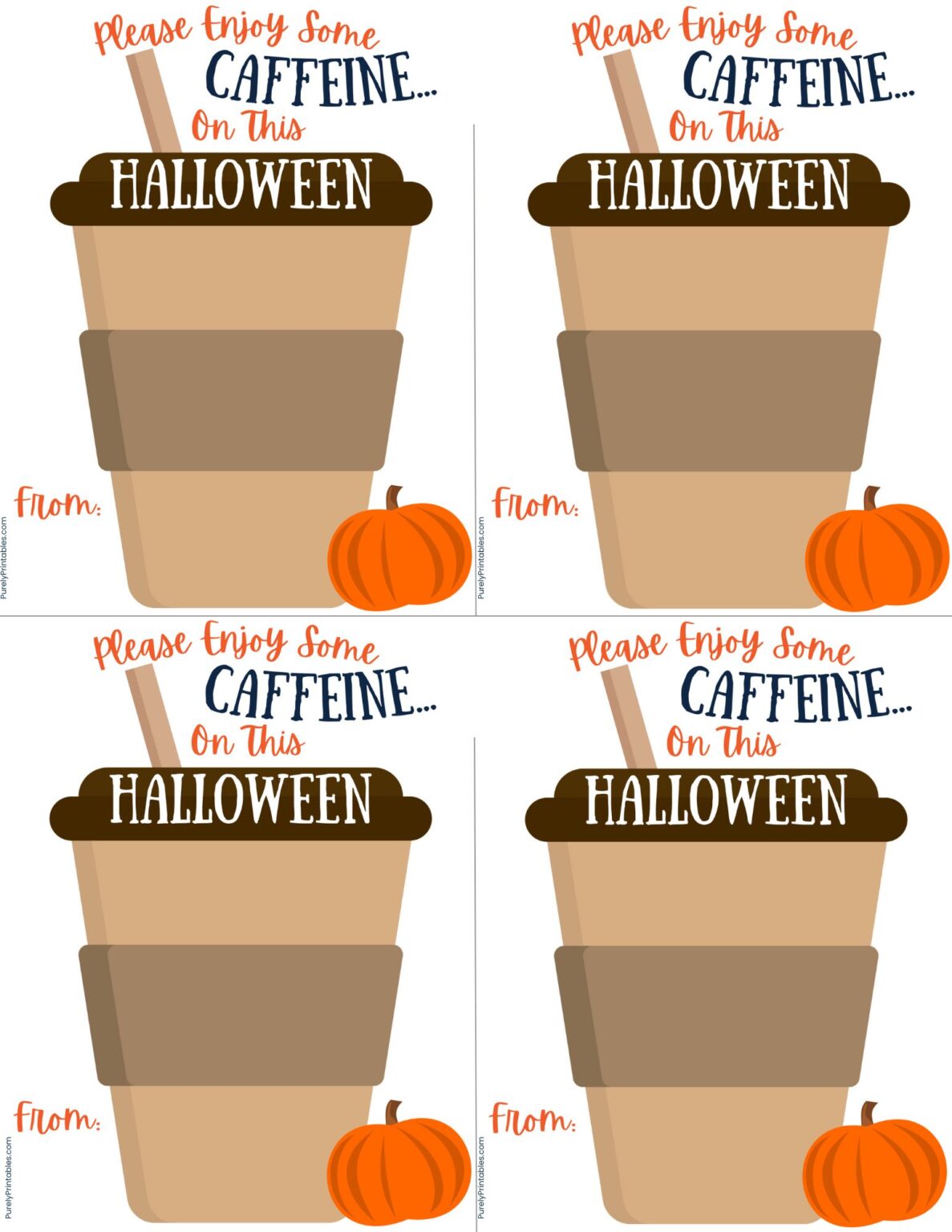 Free Halloween Printable Coffee Gift Card Customizable Tags – Purely ...